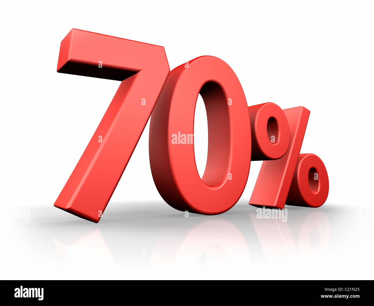 Red seventy percent, isolated on white background. 70 Stock Photo - Alamy