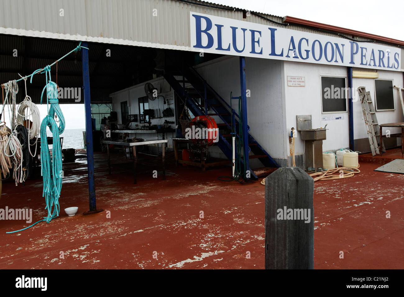 Blue Lagoon Pearl Farm, Shark Bay Western Australia Stock Photo - Alamy