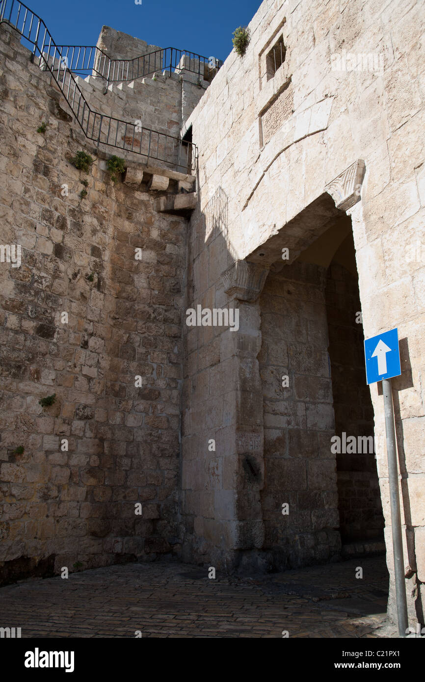 The Zion Gate in the Old City ramparts through which the IDF broke into ...
