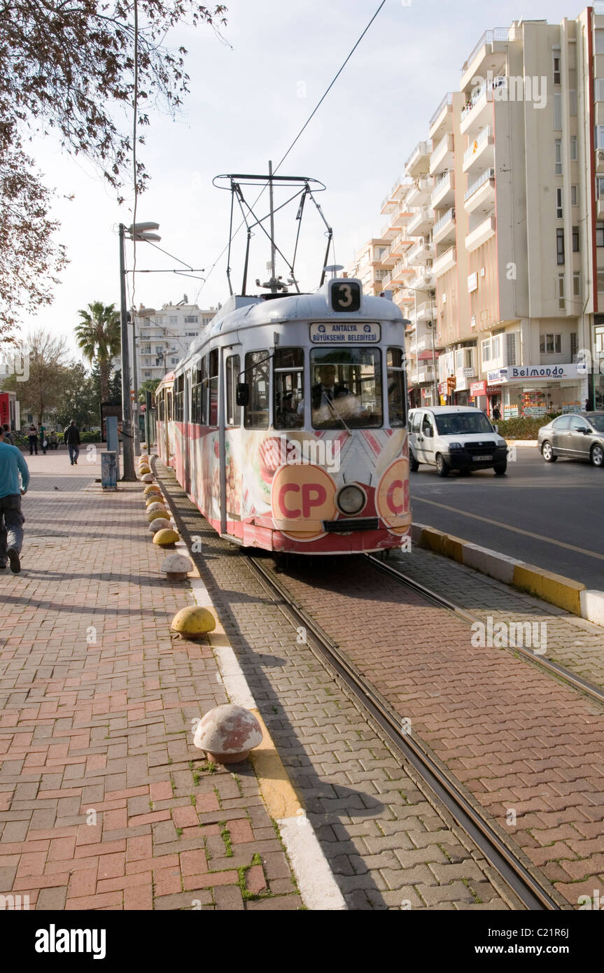 tram trams line line tramlines tramline in antayla turkey public ...