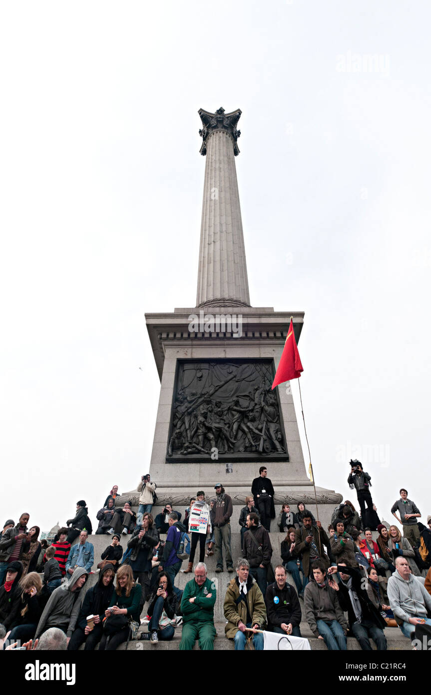 tuc march for change london 26th march 2011 nelsons column in trafalgar ...