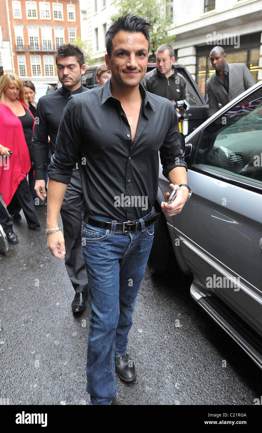 Peter Andre leaves his hotel with his manager Claire London, England ...
