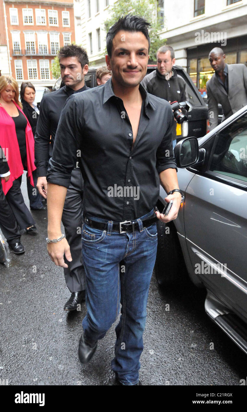 Peter Andre leaves his hotel with his manager Claire London, England ...