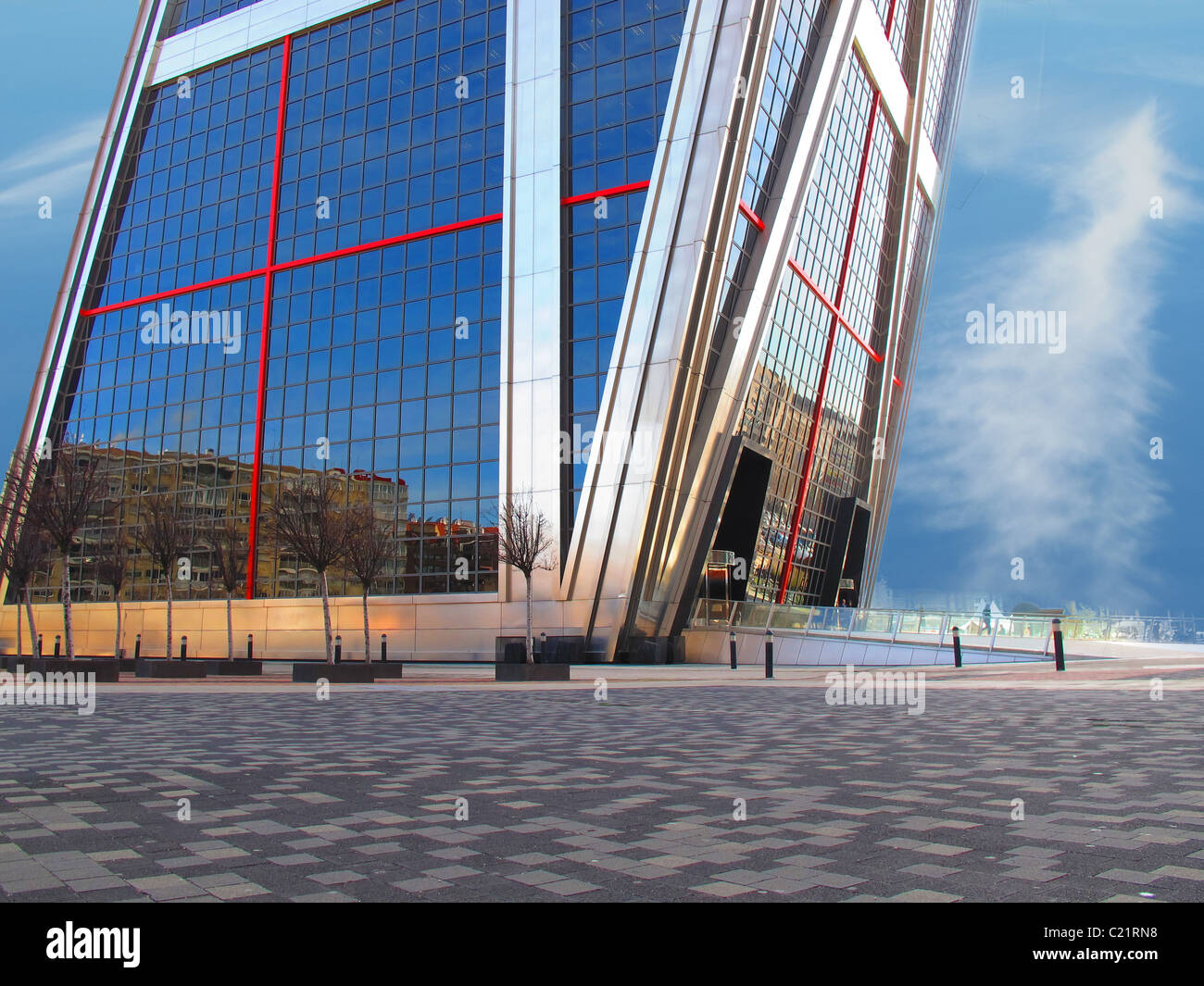 Entry to a skyscraper in Madrid Spain Stock Photo - Alamy