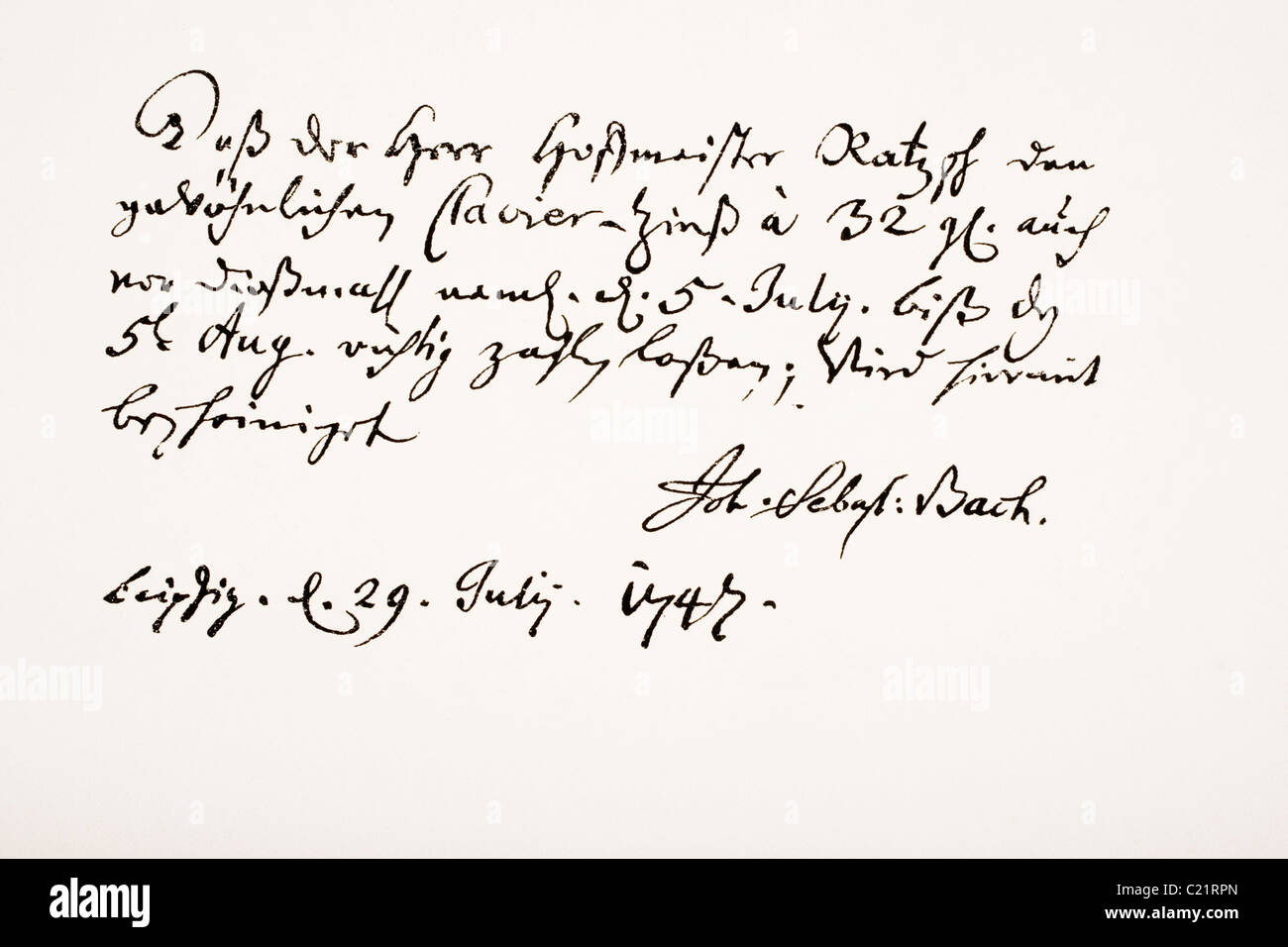 Johann Sebastian Bach, 1685 - 1750, German composer and musician. Hand ...