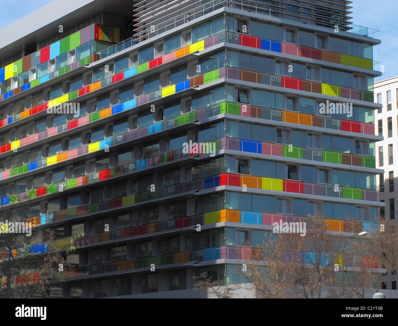 Modern building of colors in Madrid Spain Stock Photo - Alamy