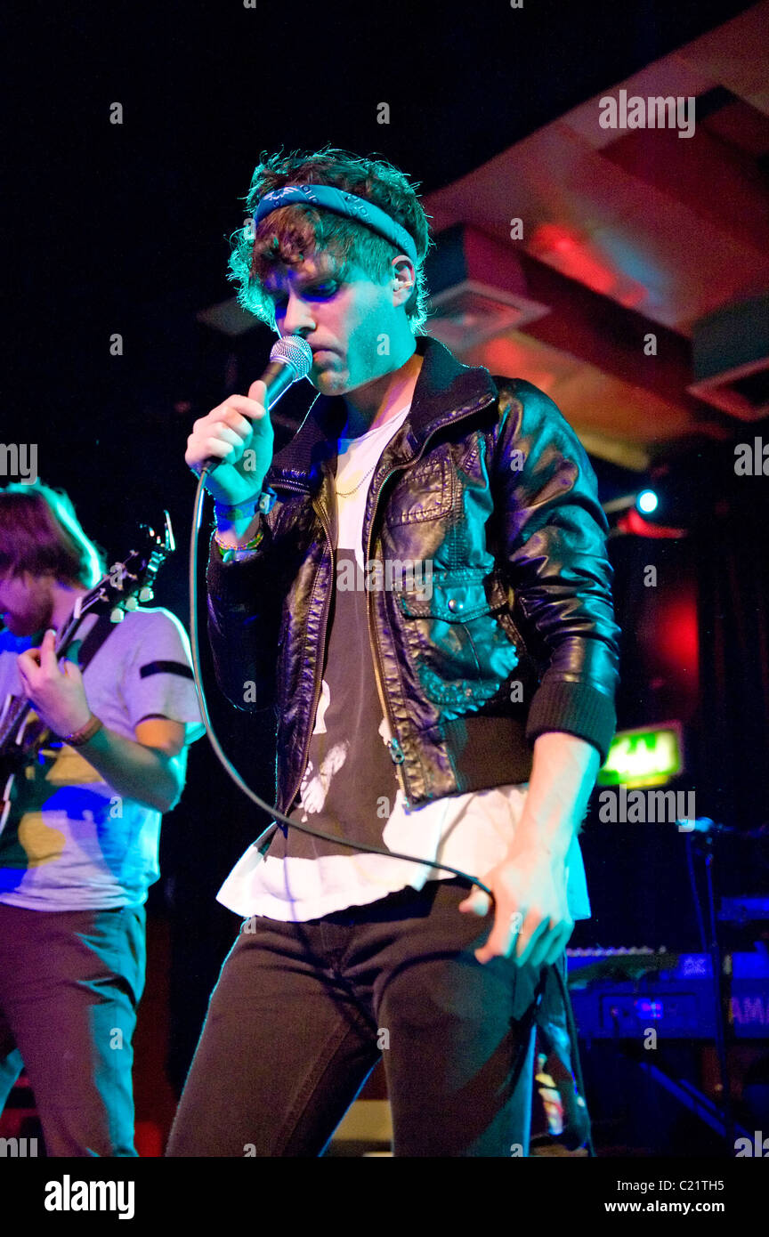 Benjamin Grubin of music band Hockey performing live on stage at the ...