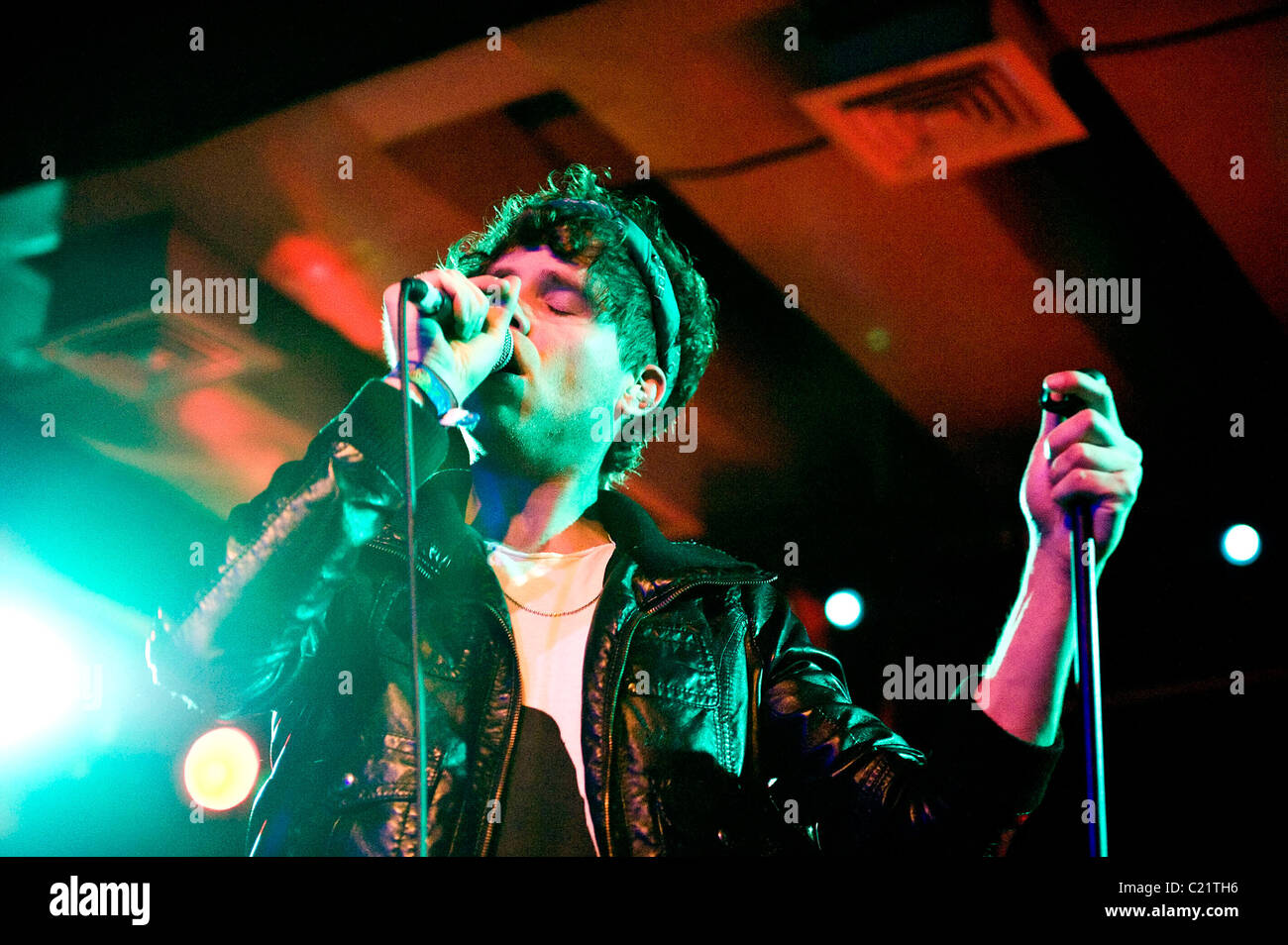 Benjamin Grubin of music band Hockey performing live on stage at the ...