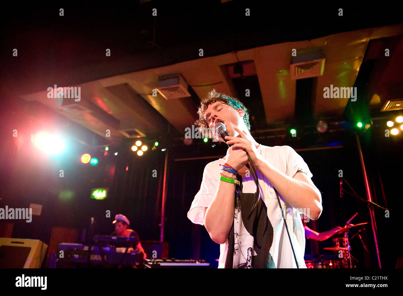 Benjamin Grubin of music band Hockey performing live on stage at the ...