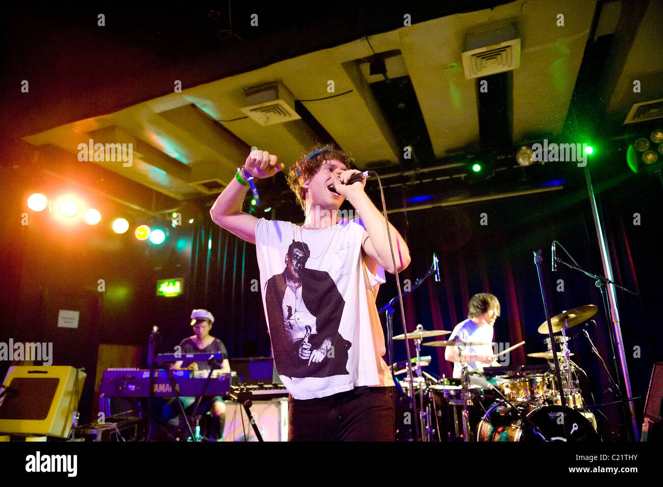 Benjamin Grubin of music band Hockey performing live on stage at the ...