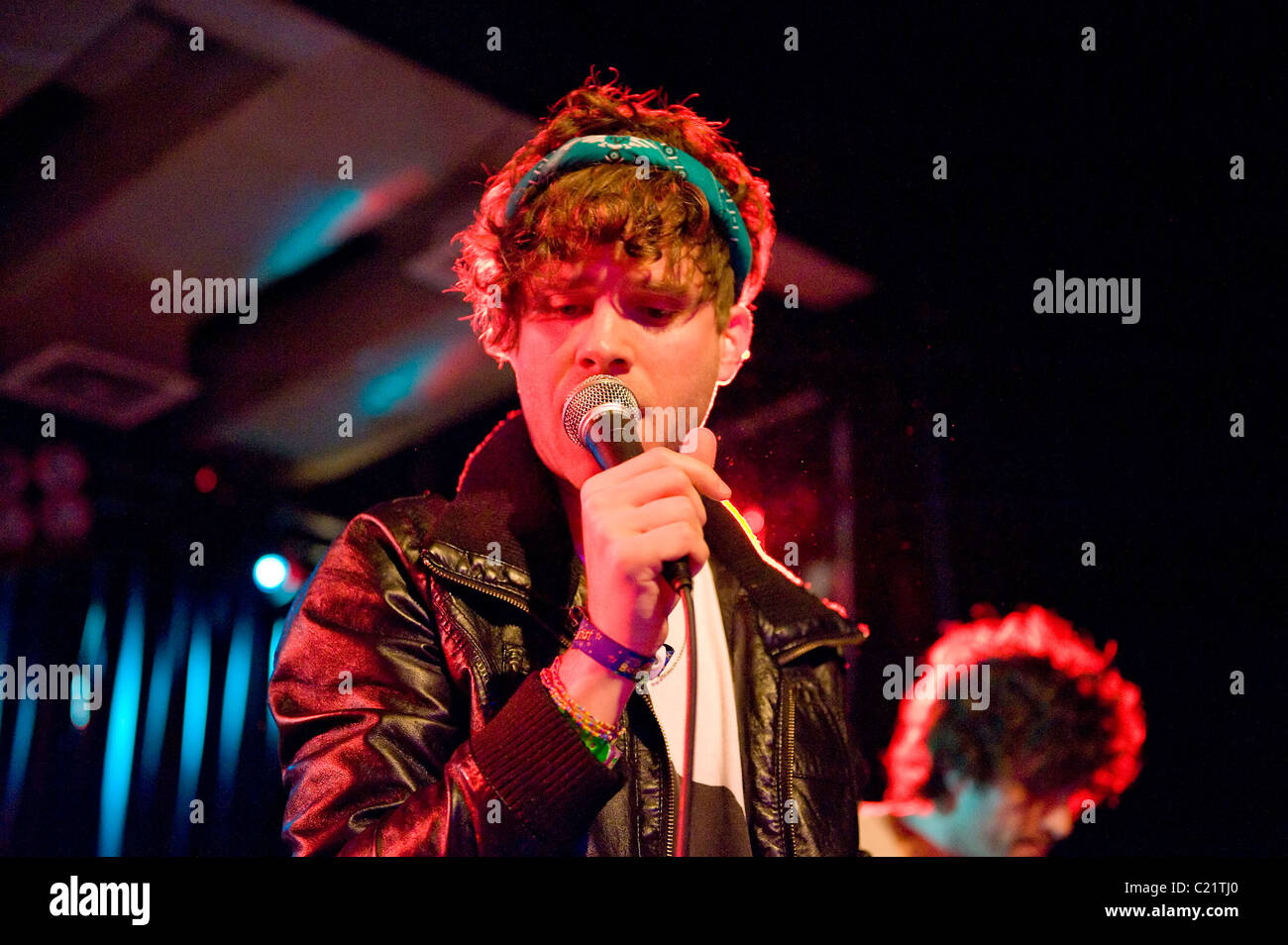 Benjamin Grubin of music band Hockey performing live on stage at the ...