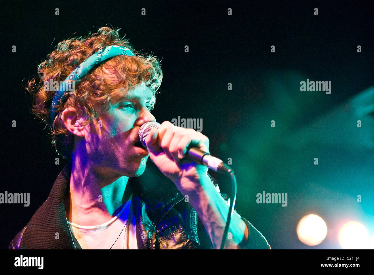 Benjamin Grubin of music band Hockey performing live on stage at the ...