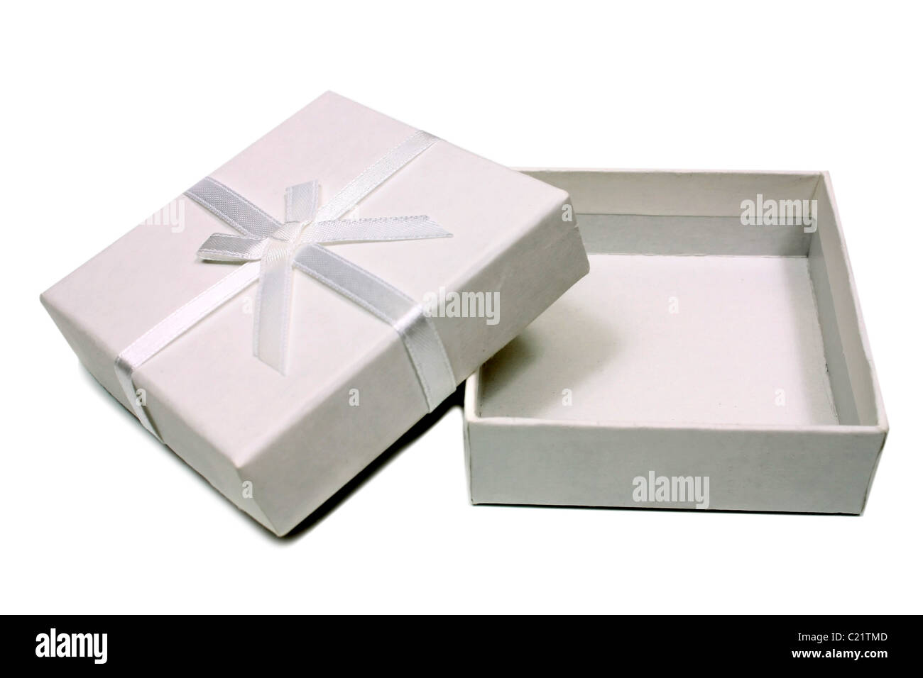 open white box for gifts isolated on white background Stock Photo - Alamy