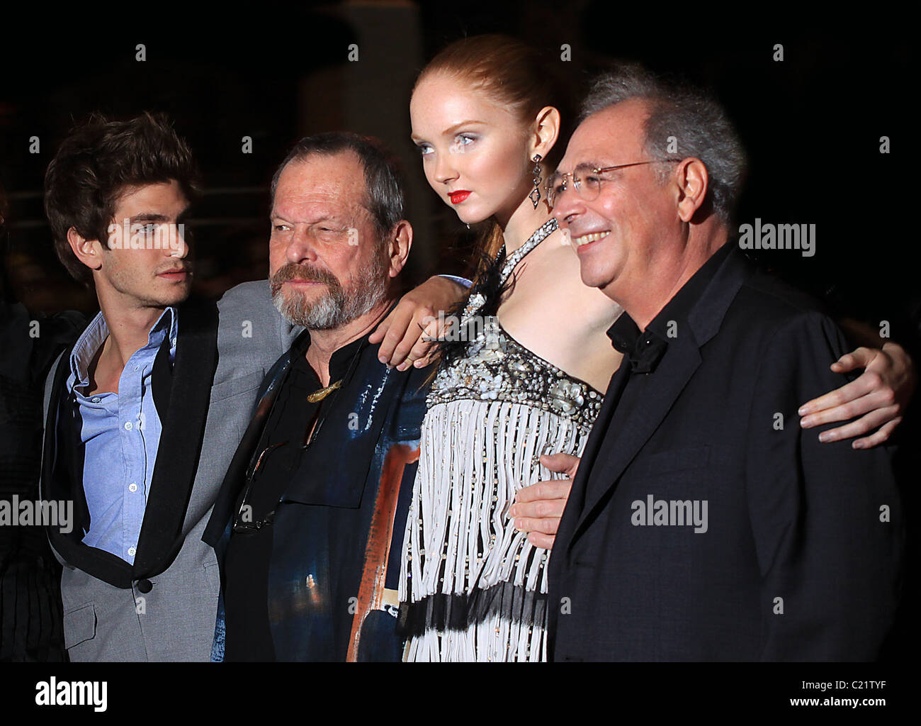 Andrew Garfield, Terry Gilliam and Lily Cole UK film premiere of 'The ...