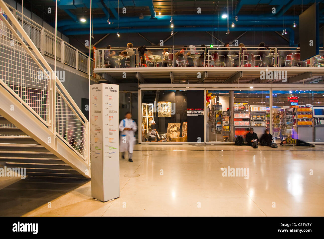Paris, France, George Pompidou Center, Beaubourg, Inside Main Hallway ...