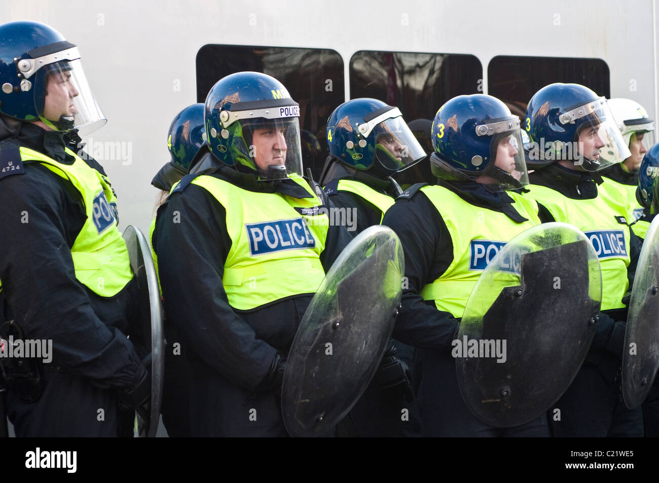 Line of Riot Police, Parliament Square, Student protest against ...