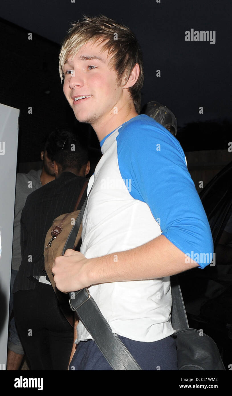X Factor finalist Lloyd Daniels arriving back at The X Factor House ...
