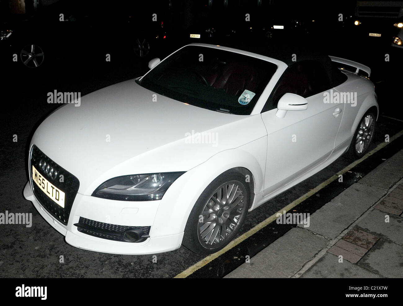Chantelle Houghton's white Audi TT Cabriolet with the number plate ...