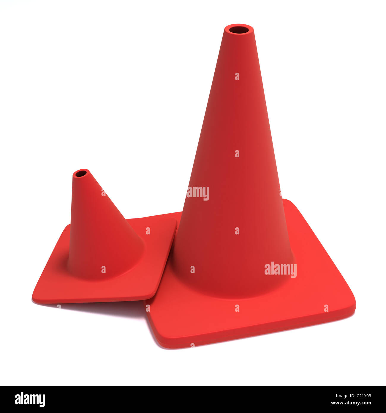 3 traffic cones Cut Out Stock Images & Pictures - Alamy