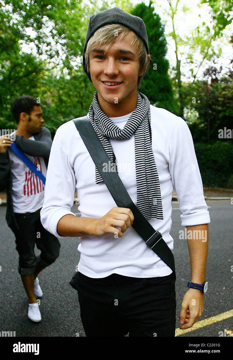 X Factor finalist Lloyd Daniels arriving back at the X Factor house ...