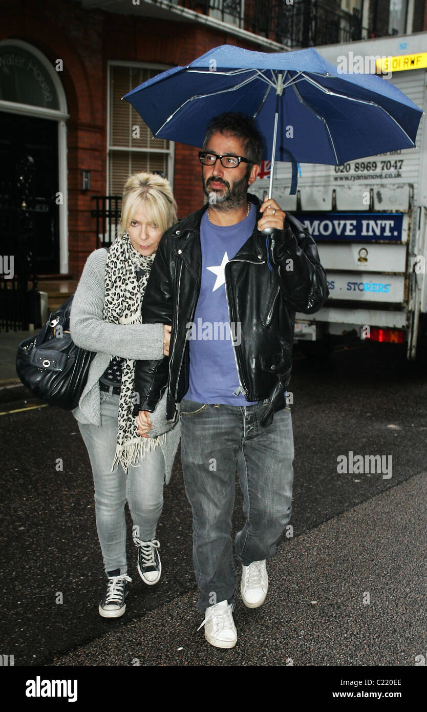 David Baddiel with his partner Mor a Banks arriving at Matt Lucas ...