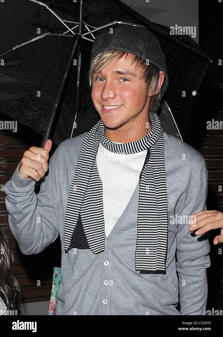 X Factor finalist Lloyd Daniels arriving back at The X Factor House ...