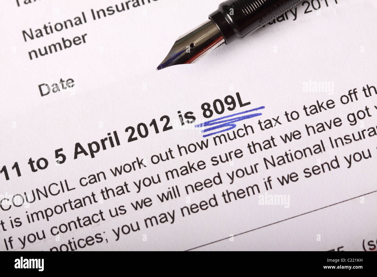 Tax code notice uk hi-res stock photography and images - Alamy