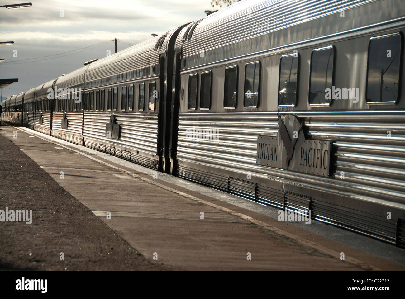 Indian Pacific train at Broken Hill station Stock Photo - Alamy