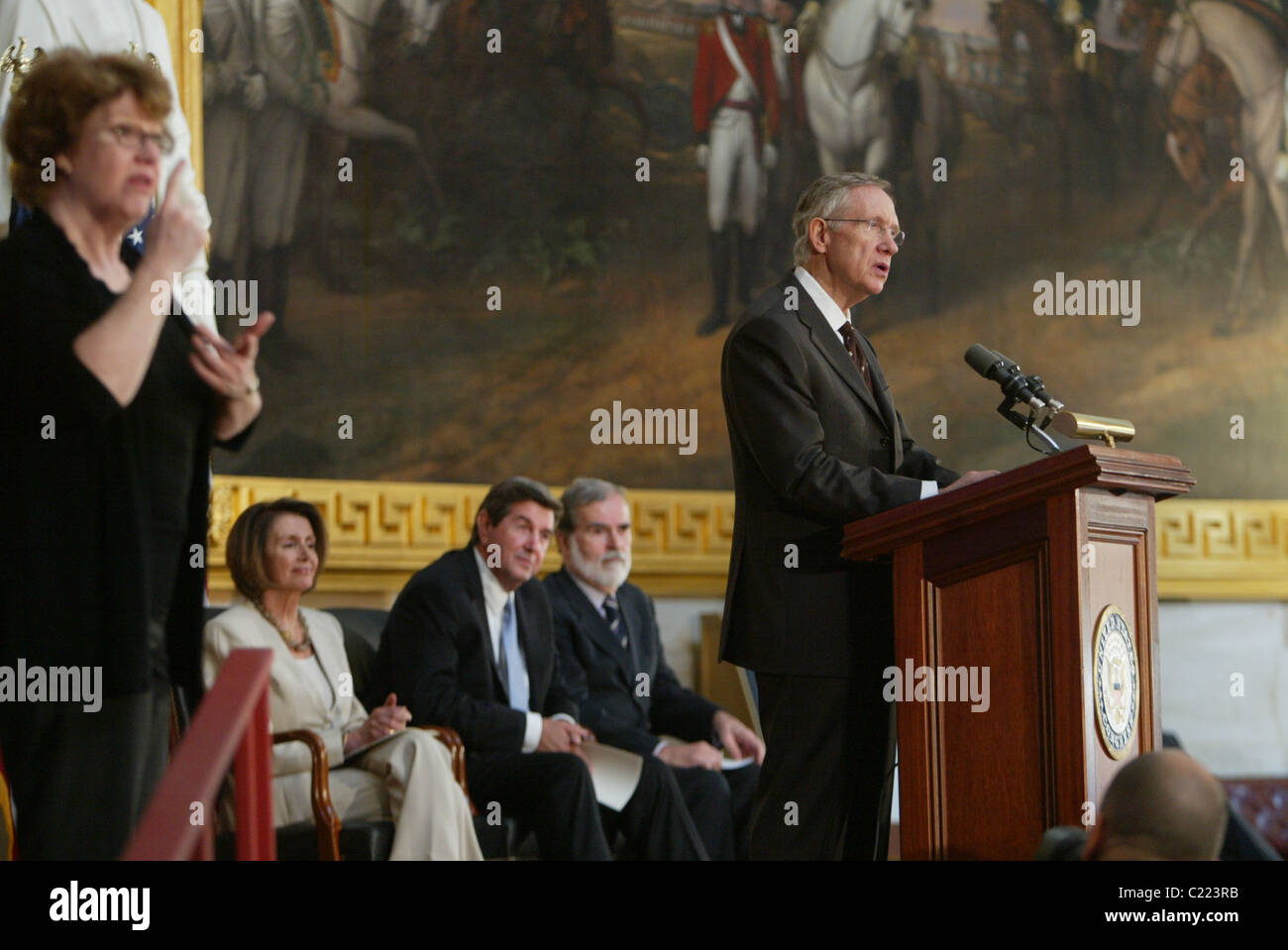 Janet Bailey (hearing translator), Nancy Pelosi, Governor Riley, Carl ...