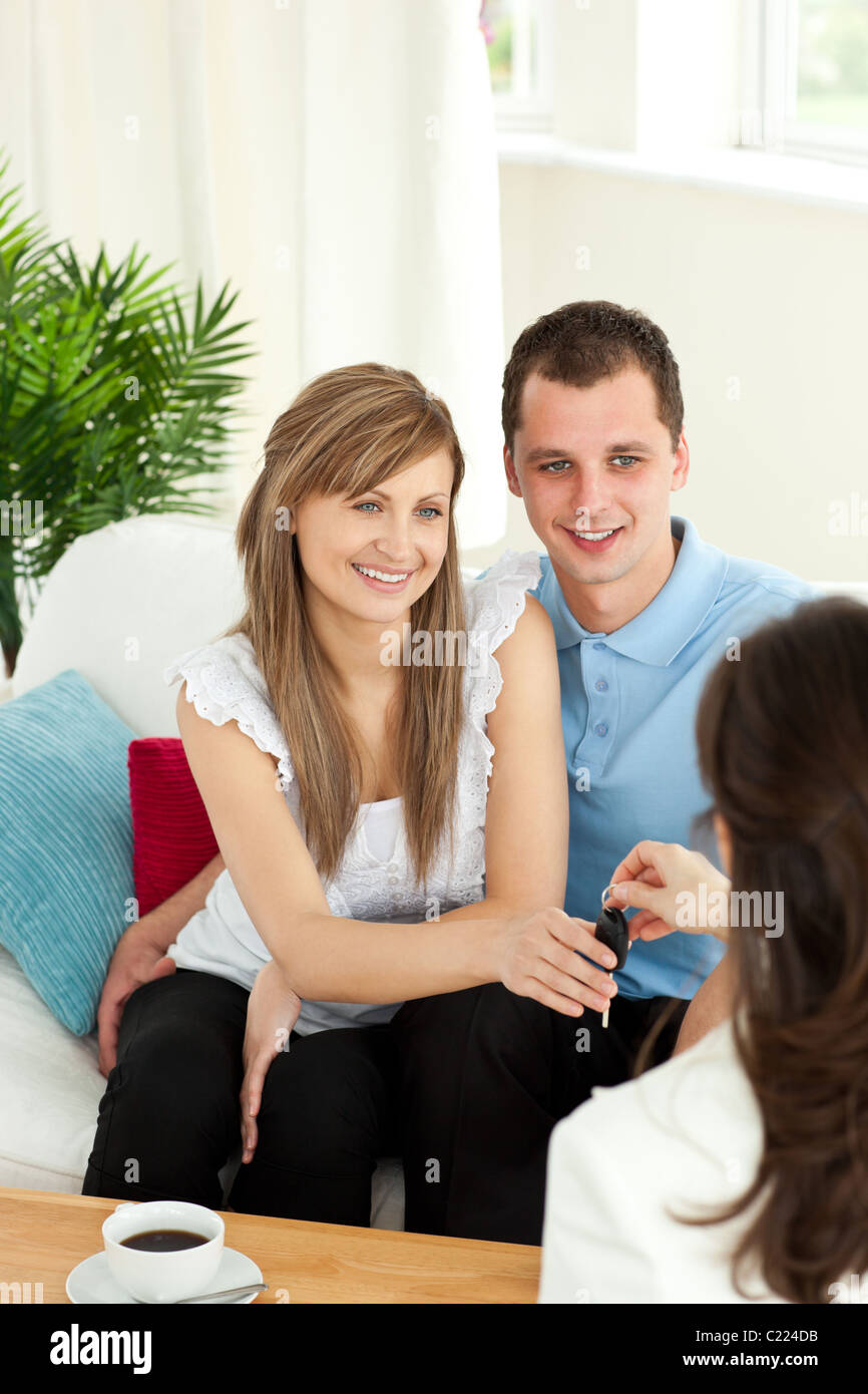 Owner new automobile receiving hi-res stock photography and images - Alamy