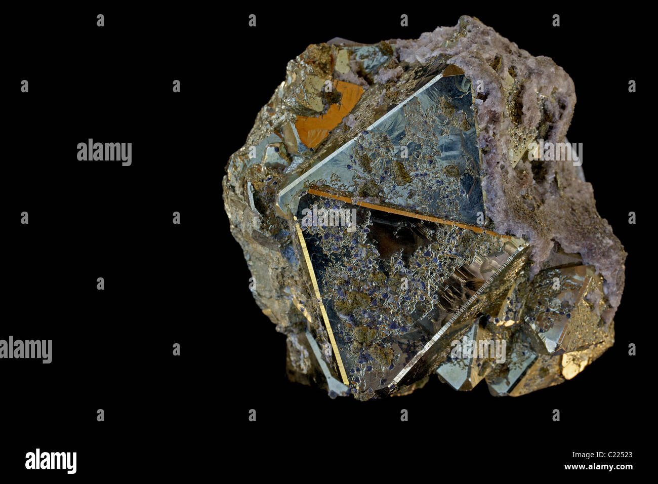 Pyrite (FeS2) (Iron sulfide) Popularly known as "fool's gold ...