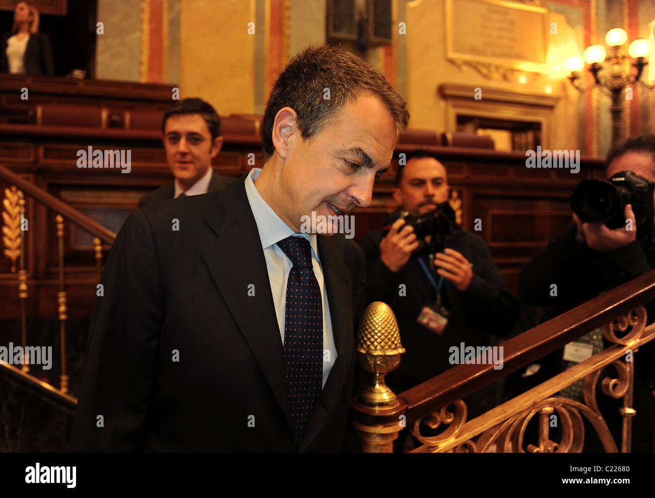 Jose Luis Rodriguez Zapatero Speaks In Spanish Parliament Stock Photo