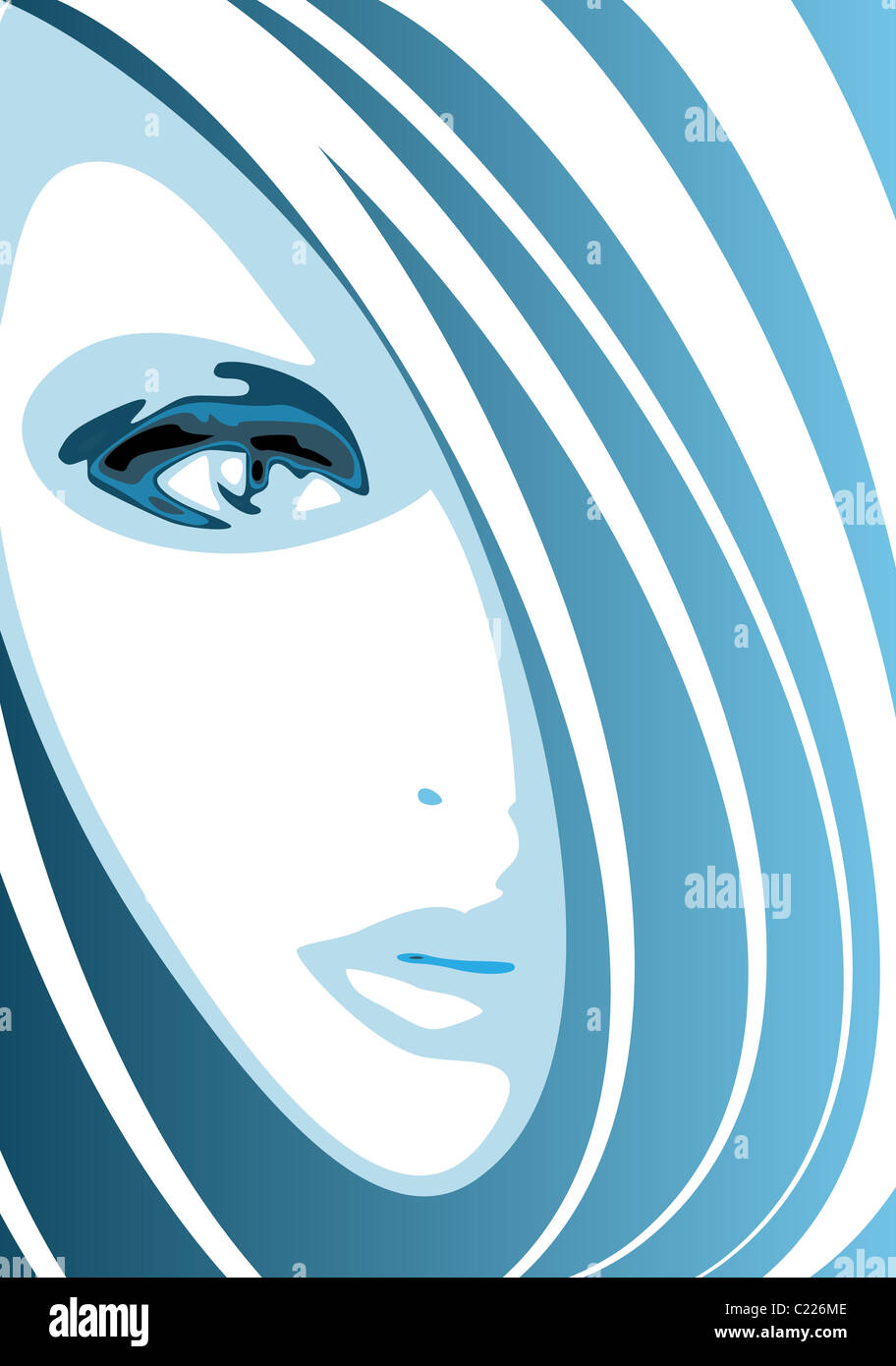 Modern fashion blue portrait Stock Photo - Alamy