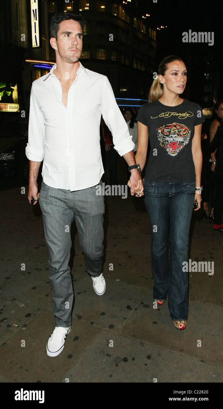 Kevin Pietersen and Jessica Taylor attend a party to celebrate ten ...