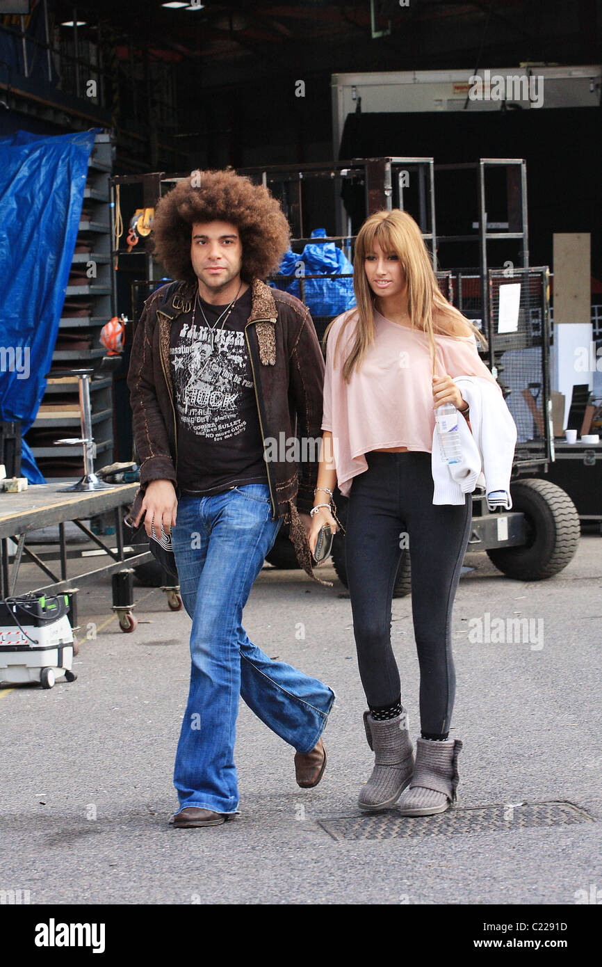 X Factor finalists Jamie Archer and Stacey Solomon arriving at a studio ...