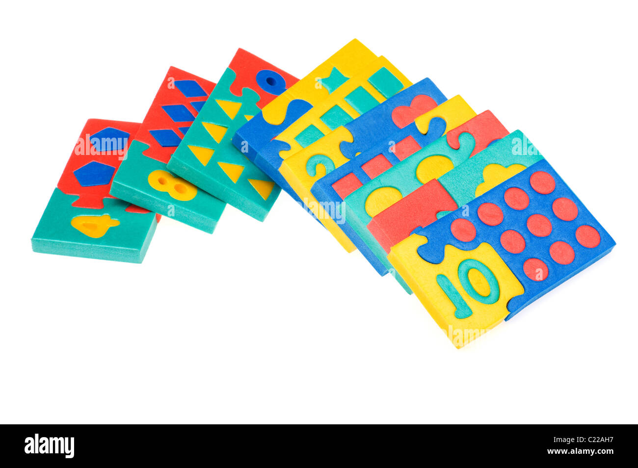 object on white - arithmetic learning game close up Stock Photo - Alamy