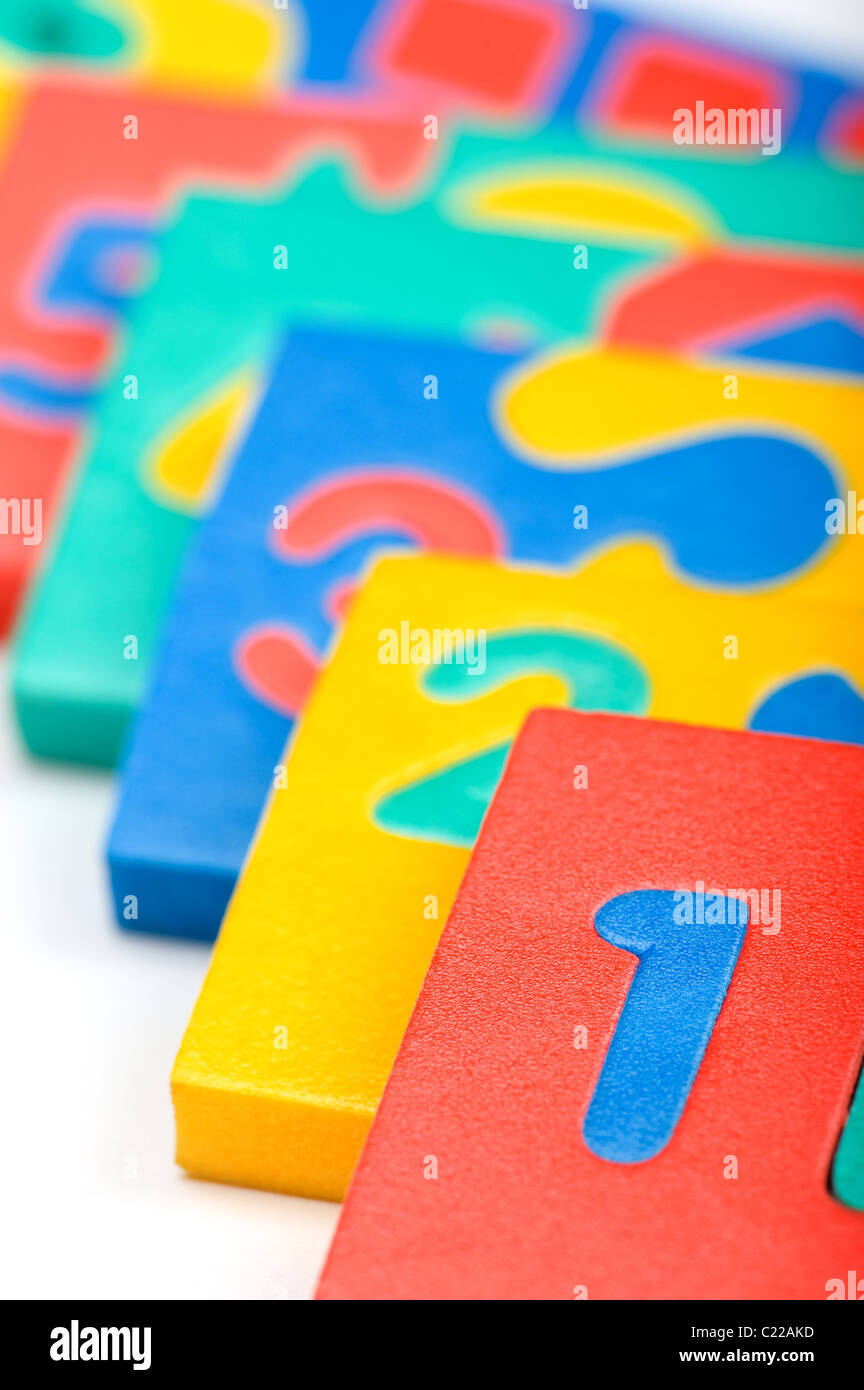 object on white - arithmetic learning game close up Stock Photo - Alamy