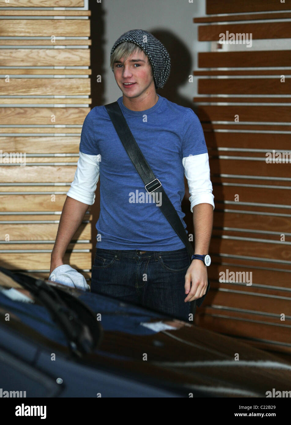 Lloyd Daniels leaving the 'X Factor' house on the day of the first live ...