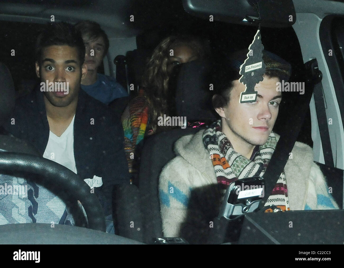 Danyl Johnson and Rikki Loney leaving the X factor studios after the ...