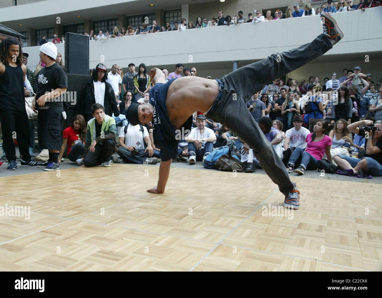 A break-dancing dance off at the annual Crafty Bastards arts and crafts ...