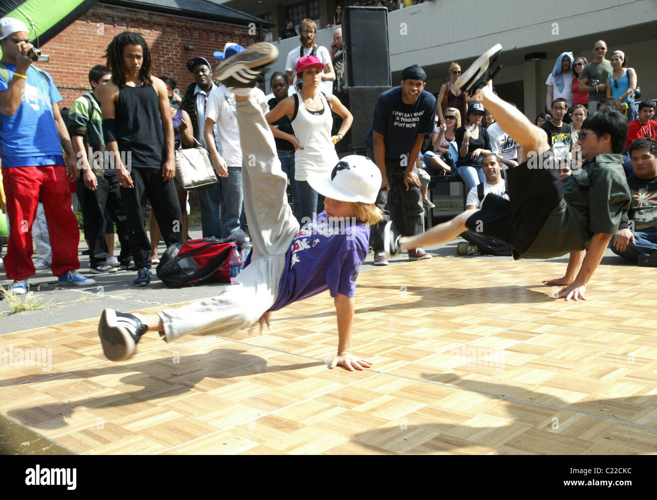 A break-dancing dance off at the annual Crafty Bastards arts and crafts ...