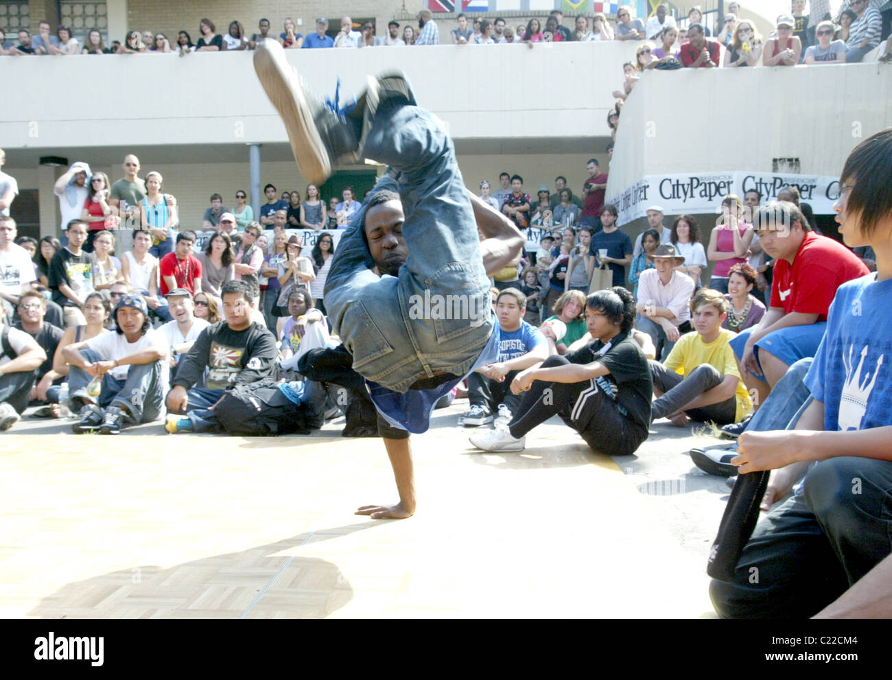 A break-dancing dance off at the annual Crafty Bastards arts and crafts ...