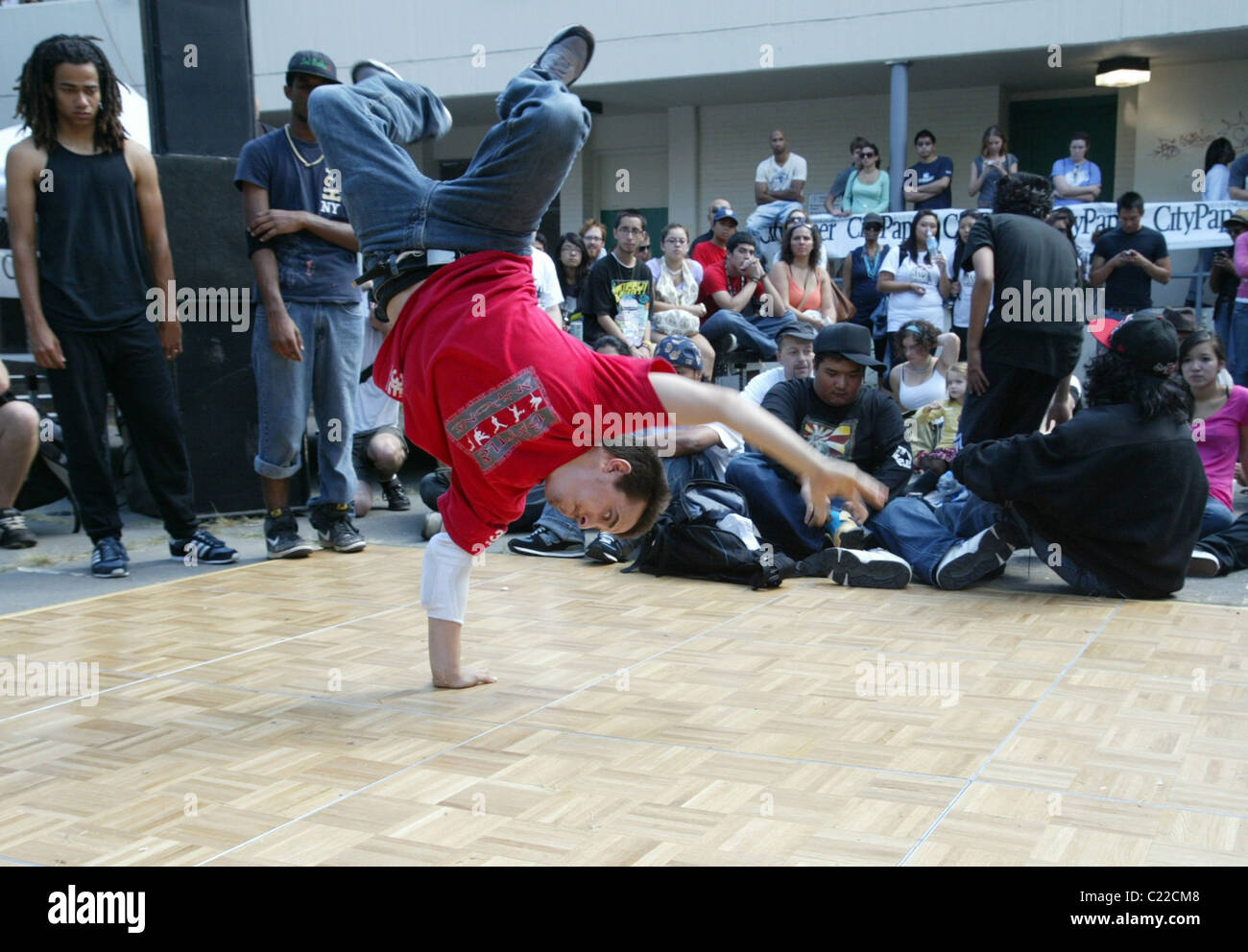 A break-dancing dance off at the annual Crafty Bastards arts and crafts ...