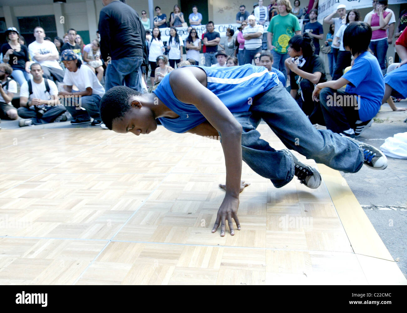 A break-dancing dance off at the annual Crafty Bastards arts and crafts ...