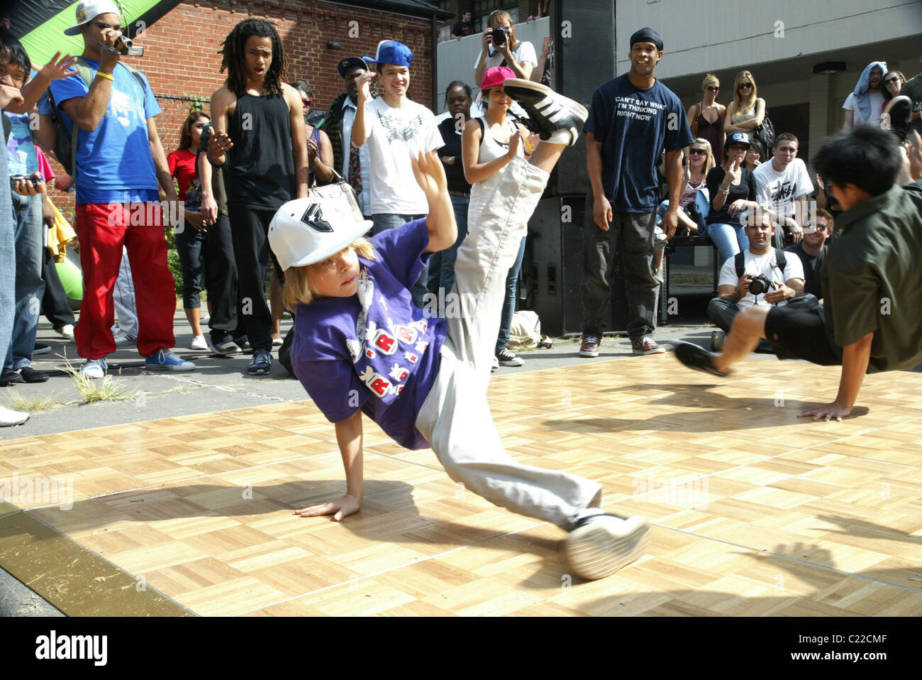 A break-dancing dance off at the annual Crafty Bastards arts and crafts ...