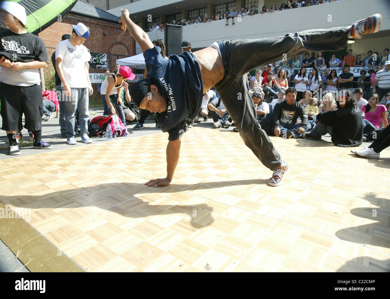 A break-dancing dance off at the annual Crafty Bastards arts and crafts ...