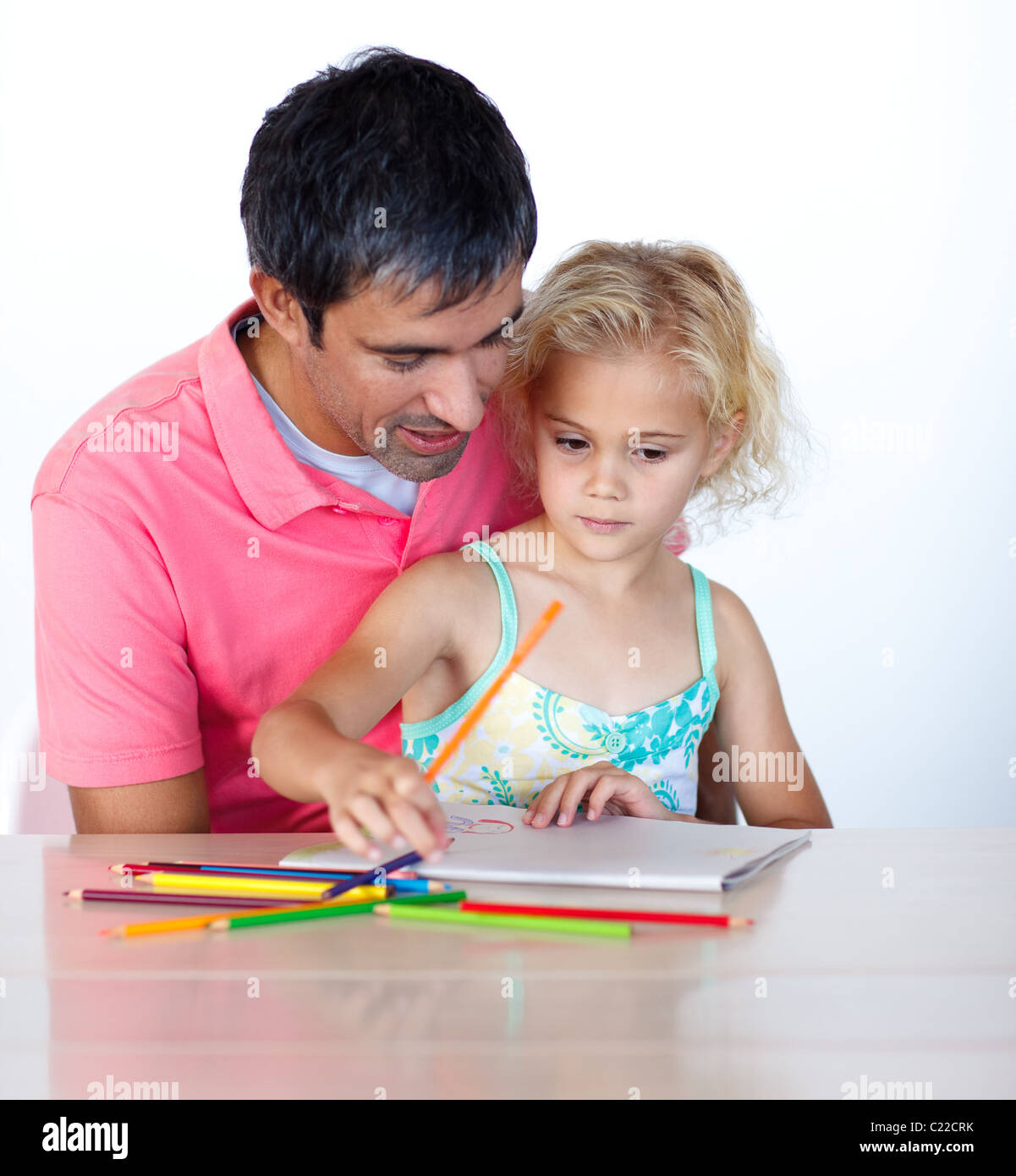 Father explain something to his little daughter Stock Photo - Alamy