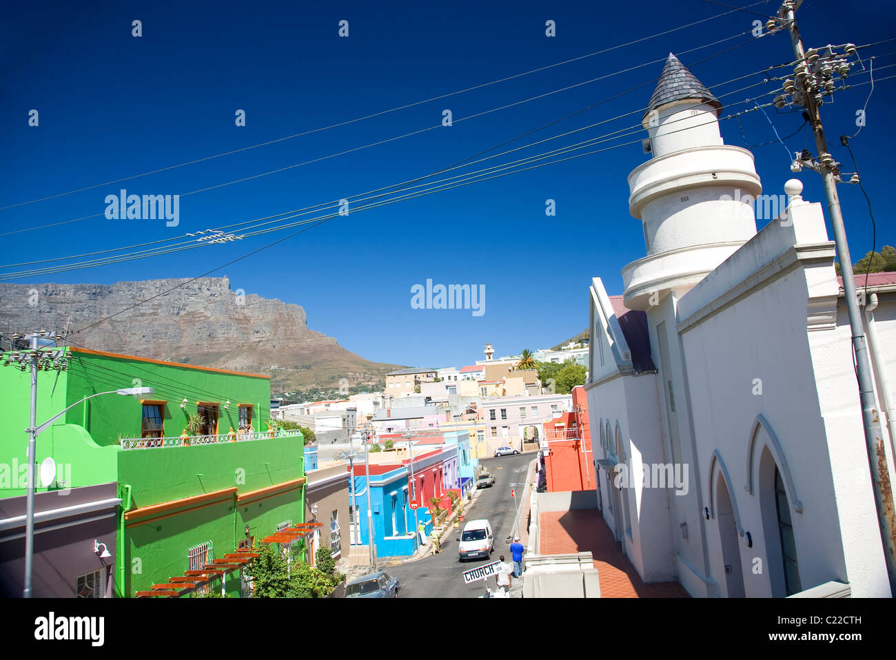 Chiappini Street with Mosque Shafee on right in Bo Kaap - Cape Town ...