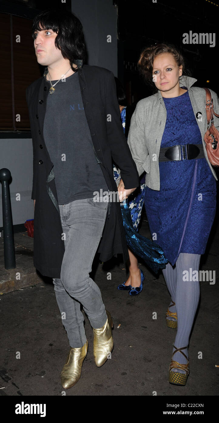 Noel Fielding outside the The Groucho Club with a friend London ...