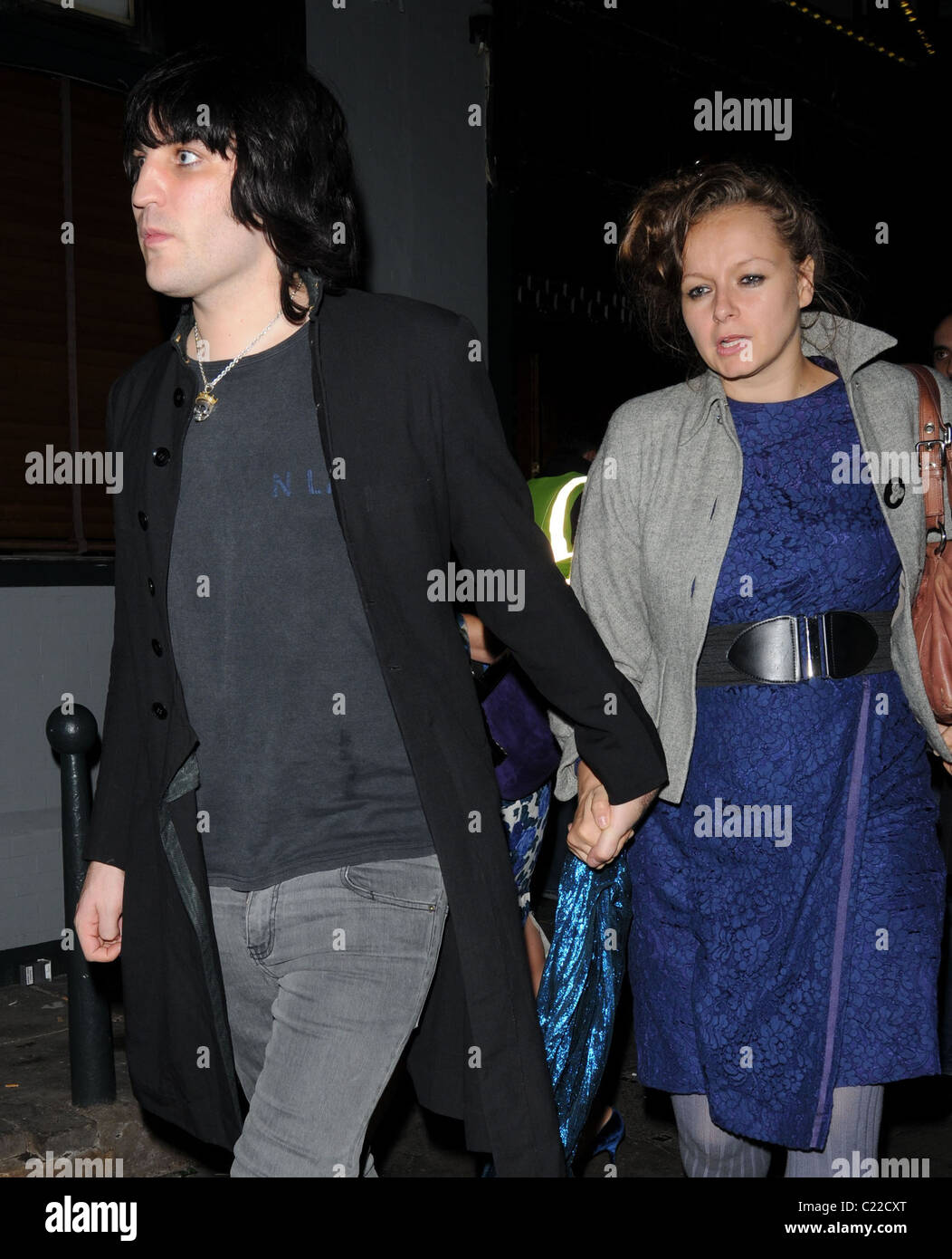 Noel Fielding outside the The Groucho Club with a friend outside the ...